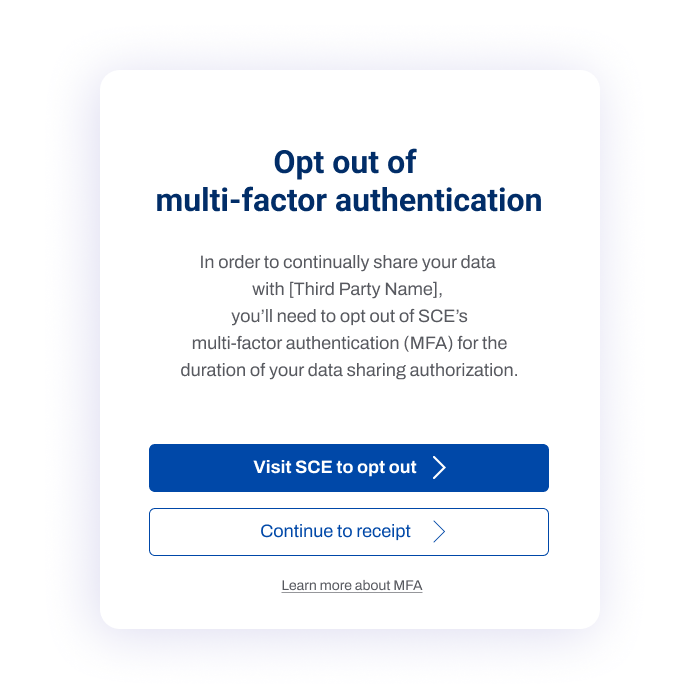 Southern California Edison's (SCE’s) Multifactor Authentication (MFA)